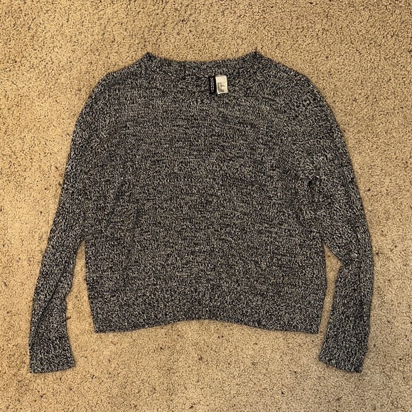 H&M | Sweaters | Hm Black And White Crew Neck Sweater | Poshmark